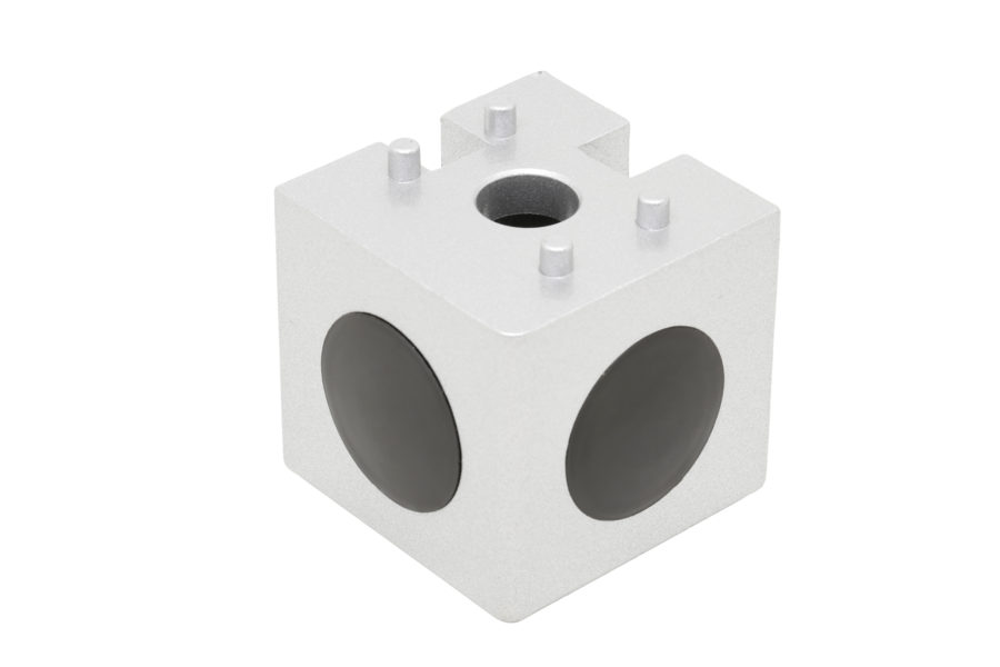 Cube Connector 10 45x45 3D, silver, set - allfest.de
