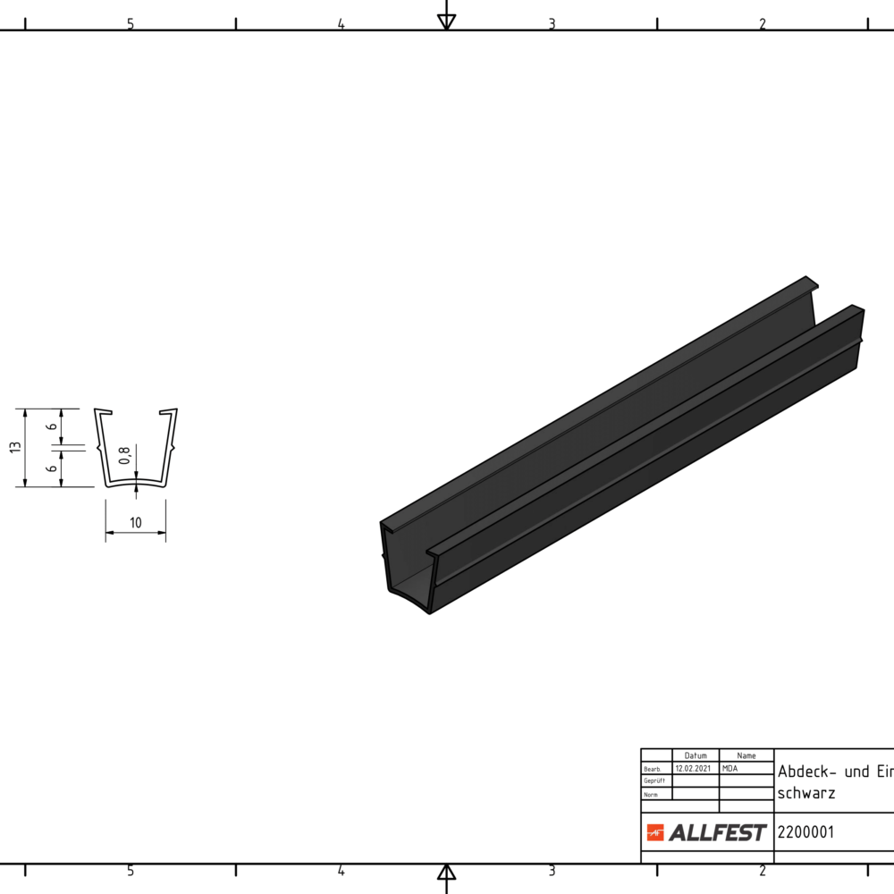 Abdeckprofile für Aluminium Strebenprofile