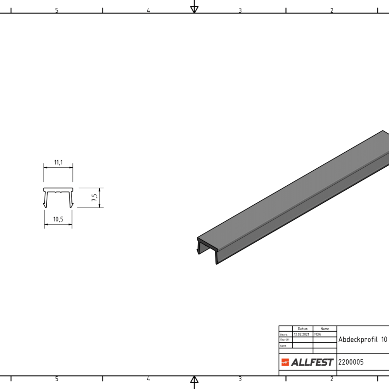 Abdeckprofile für Aluminium Strebenprofile